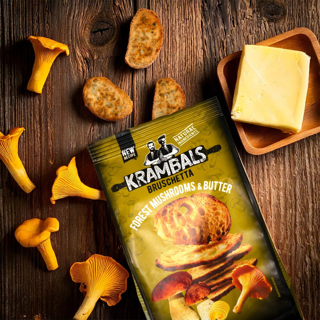 KRAMBALS Bruschetta Forest Mushrooms & Butter Crisps 70g - Baked Crisp ...