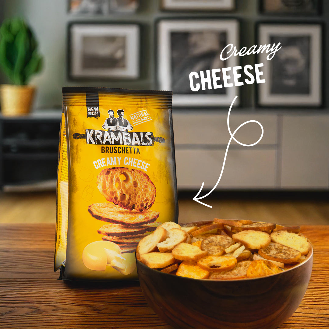 KRAMBALS Bruschetta Creamy Cheese Crisps 140g - Baked Crisps Bruschett ...