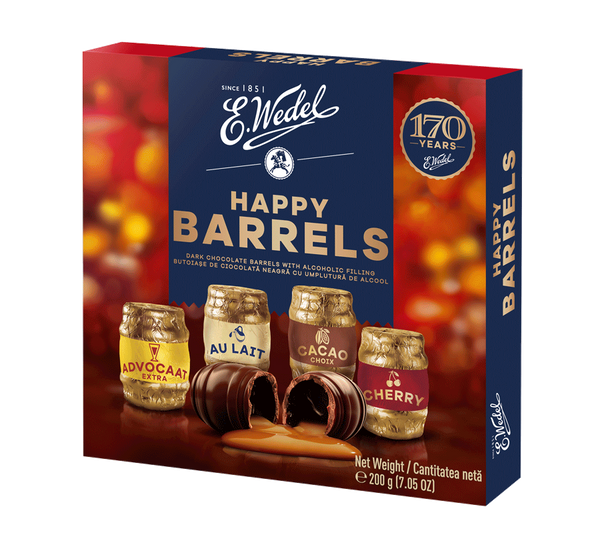 E.WEDEL Dark Chocolate happy barrels with Alcohol filling 200G | Good ...