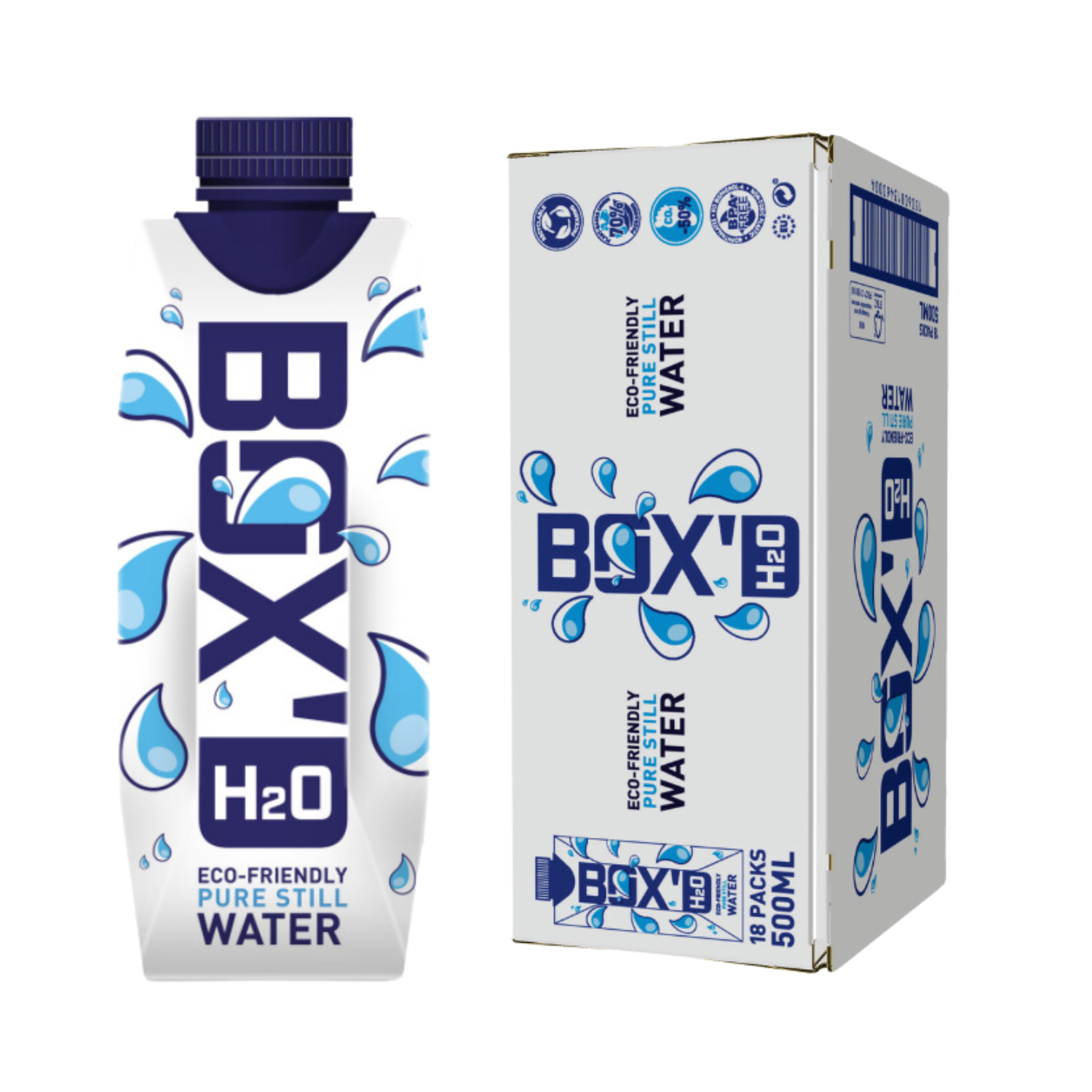Box'D H2O Eco-Friendly Still Water Case 500m lx 18 | Good Food Company ...