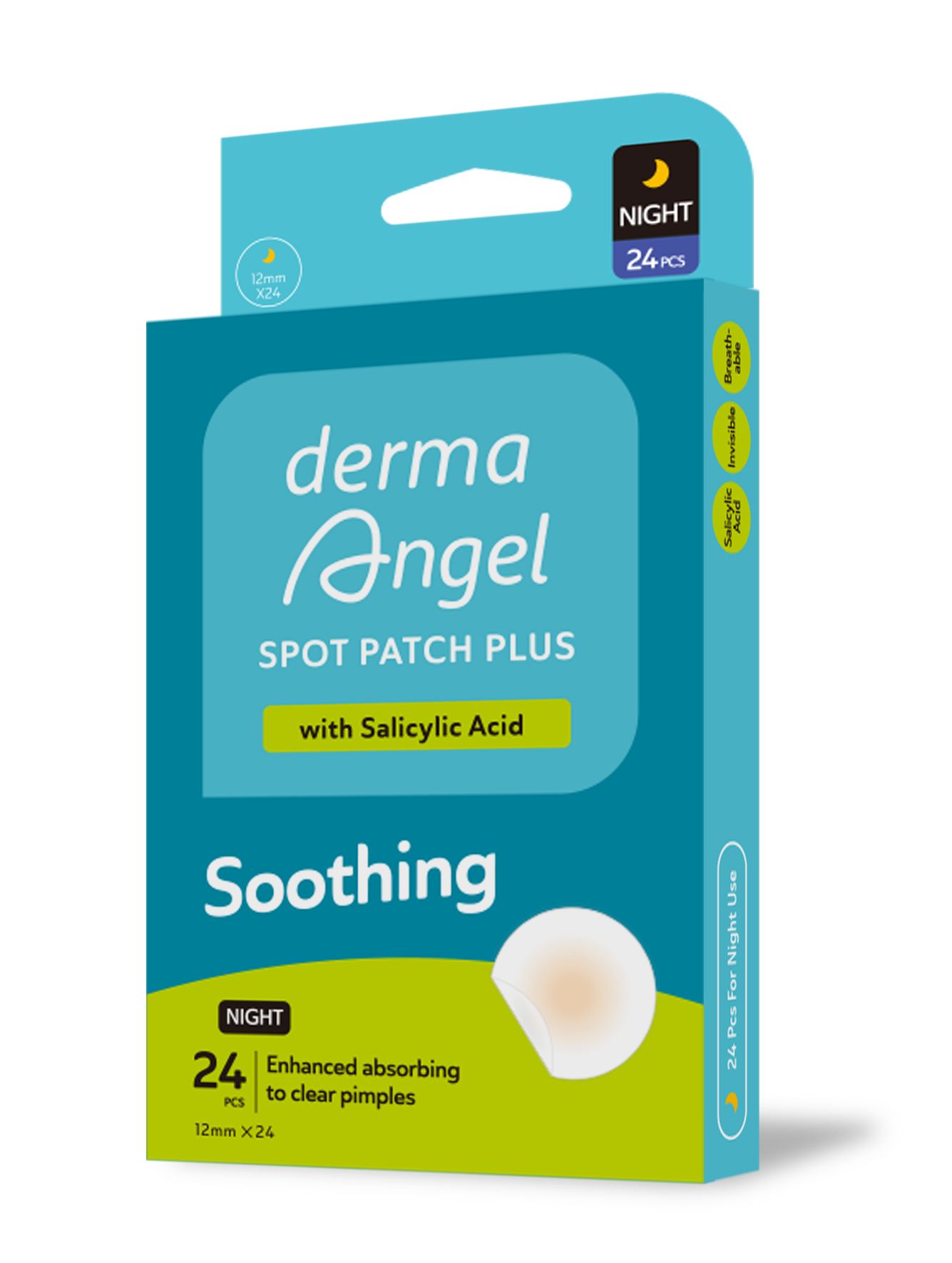 Derma Angel: 24 Acne Night Patch | Ultra-Thin, Absorbent Pimple Patch ...