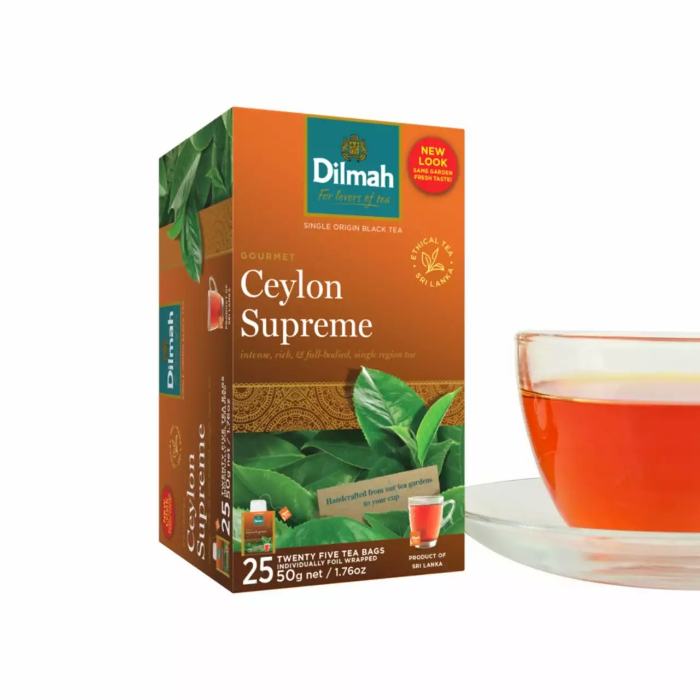 Dilmah Ceylon Supreme Tea 25 Tea Bags 50g | Good Food Company – Good ...