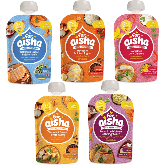 For Aisha Halal Baby Food Starter Bundle With 5 x 130g Pouches | Good ...